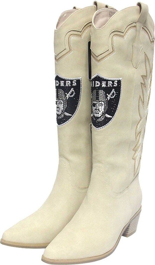 Women's Cuce Cream Las Vegas Raiders Cowboy Boots - ShopStyle