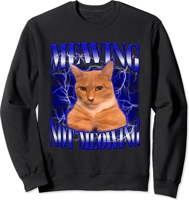 Funny Cat Meme Mewing LooksMax Tee Gifts Meowing Cat Trend Funny Cat ...