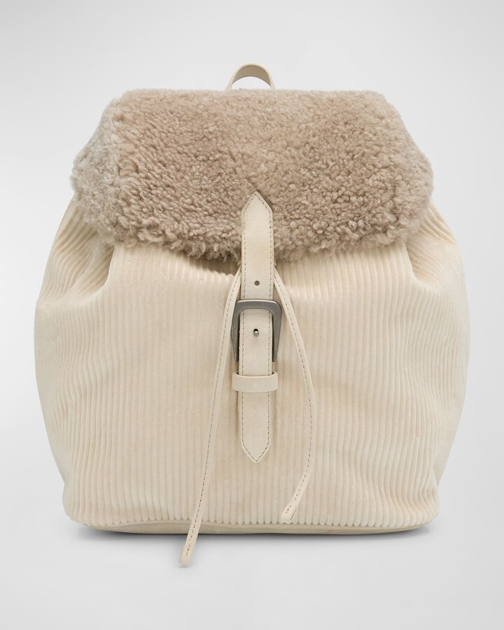 Brunello Cucinelli Corduroy Lamb Shearling Backpack - ShopStyle
