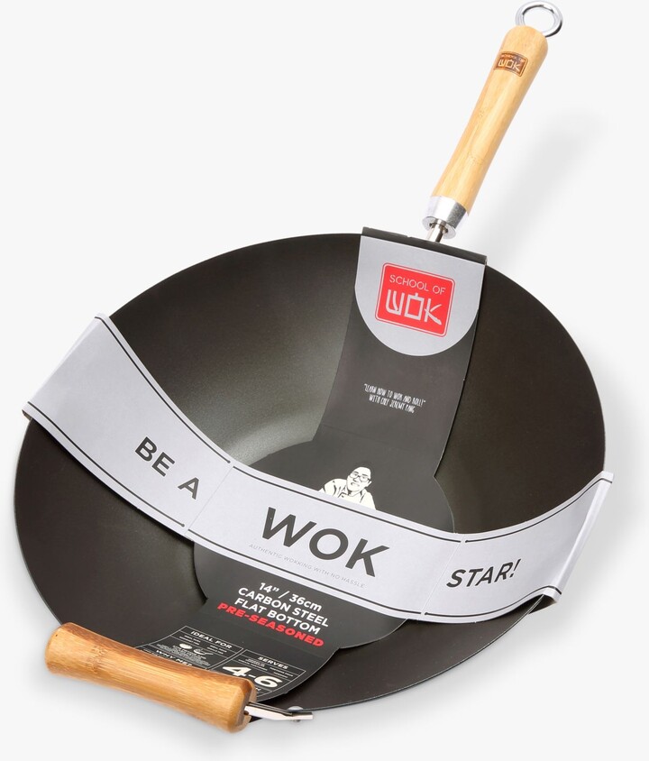 School Of Wok Carbon Steel Pre-Seasoned Wok - ShopStyle Griddles ...