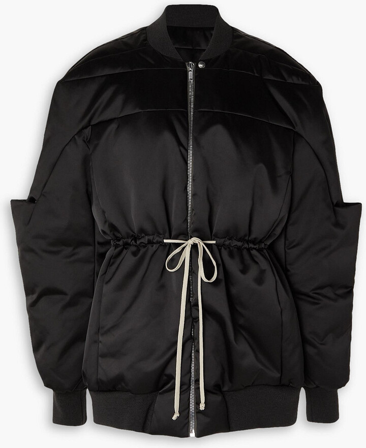 Rick Owens Wool-trimmed quilted shell down bomber jacket - ShopStyle