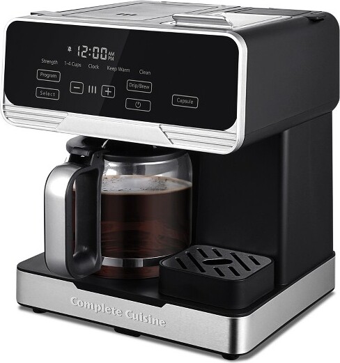 Complete Cuisine 2-in-1 Programmable 12-Cup Coffee Maker, Single-Serve ...