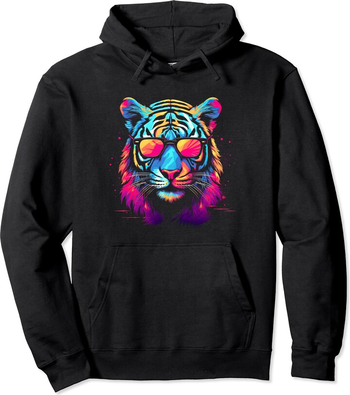 Cool Retrowave Tiger Graphics 80's Synthwave Retro Wave Aesthetic Tiger ...