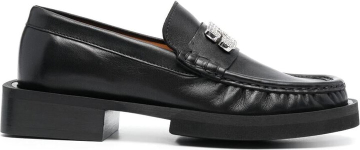 Ganni Logo-plaque loafers - ShopStyle