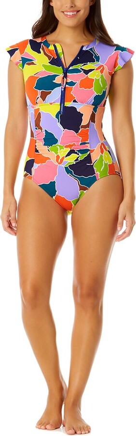 Anne Cole Flutter Zip One-Piece - ShopStyle