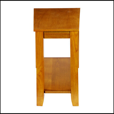 Lark Manor Contemporary Oak Finish Chairside Table With Lower Shelf ...