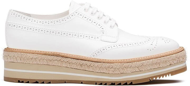 Prada Lace-Up Platform Brogues - ShopStyle