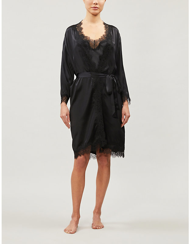 Sainted Sisters Scarlett silk-satin dressing gown - ShopStyle Nightdresses