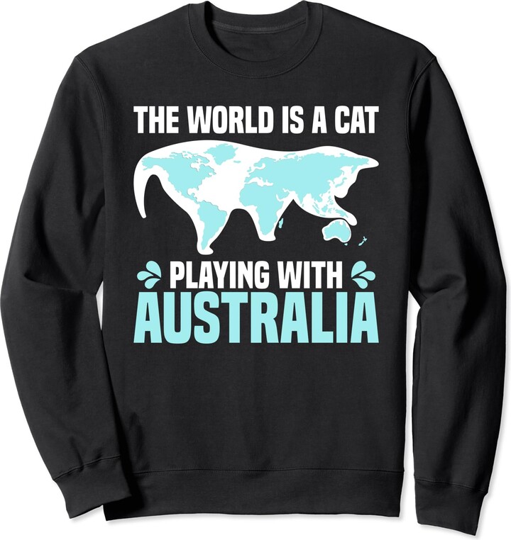 FRESAN Traveller World Map For Cat Lover Australia The World Is A Cat ...