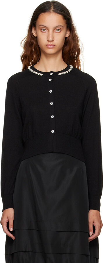 Simone Rocha Black Beaded Cardigan - ShopStyle