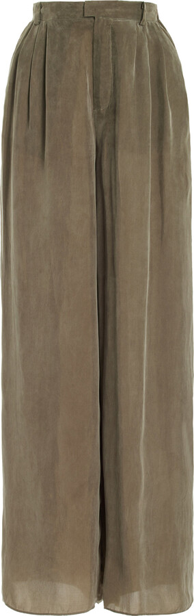 Posse Frankie Pleated Cupro Wide-Leg Pants - ShopStyle