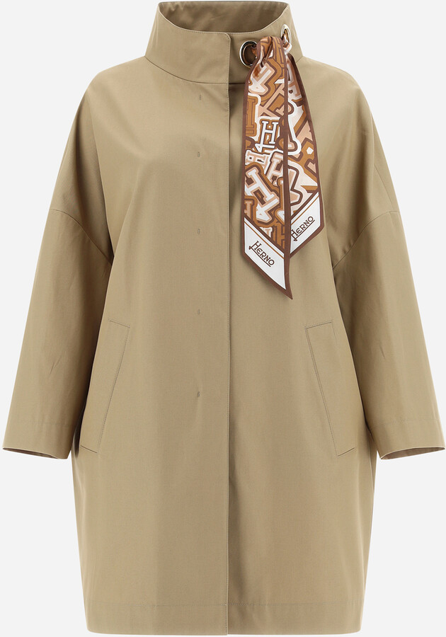 Herno Jacket In Delon With Foulard - ShopStyle