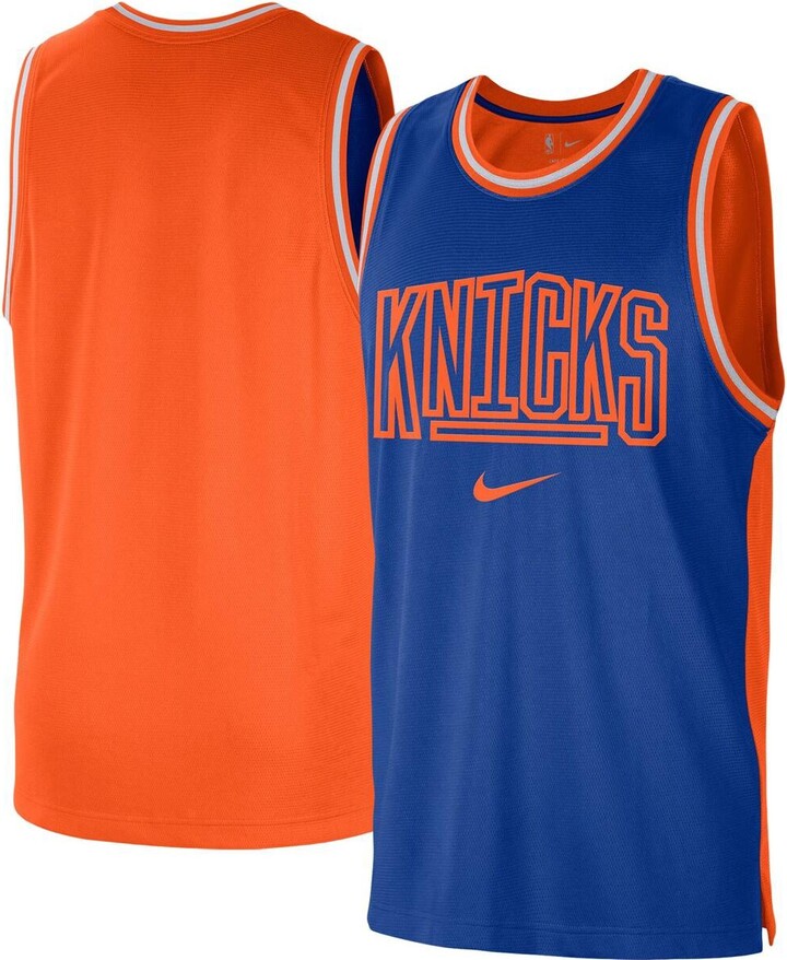 Nike Men's Blue and Orange New York Knicks Courtside Versus Force Split ...
