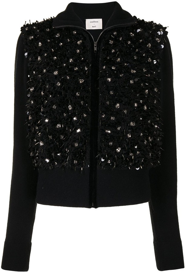 Onefifteen Crystal-Embellished Wool Zip-Up Jacket - ShopStyle