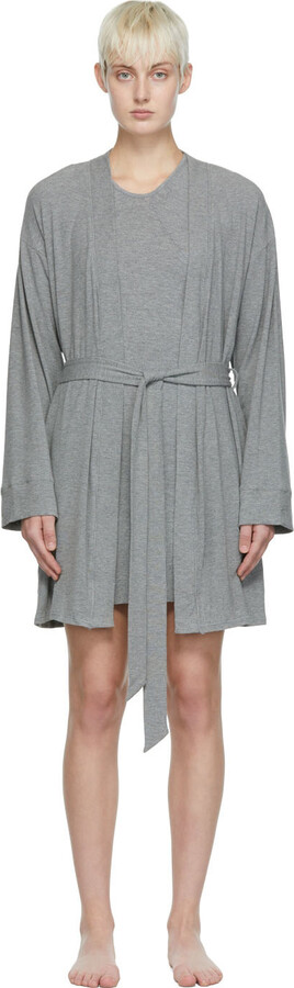 SKIMS Gray Soft Lounge Rib Short Robe - ShopStyle