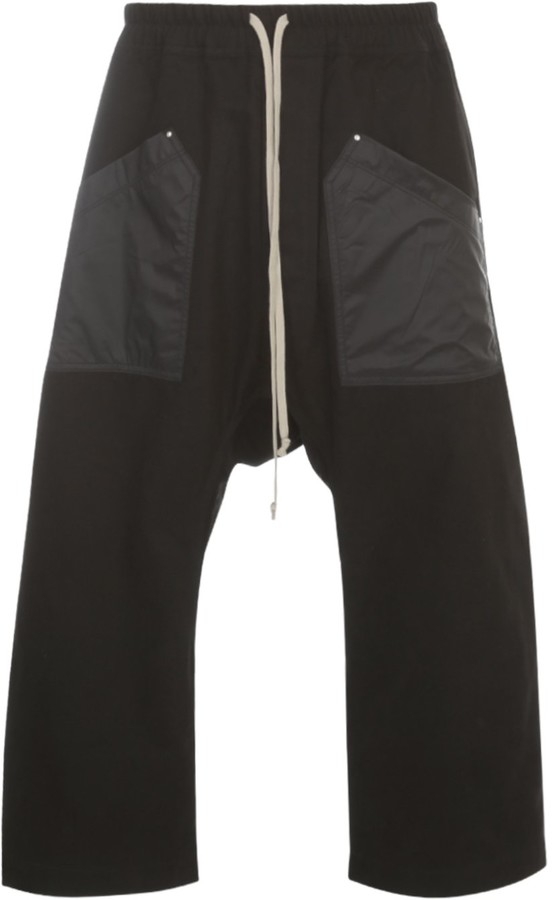 Rick Owens Drop-Crotch Cropped Trousers - ShopStyle Pants