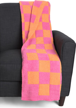TJMAXX Oversized Checkerboard Feather Yarn Throw - ShopStyle