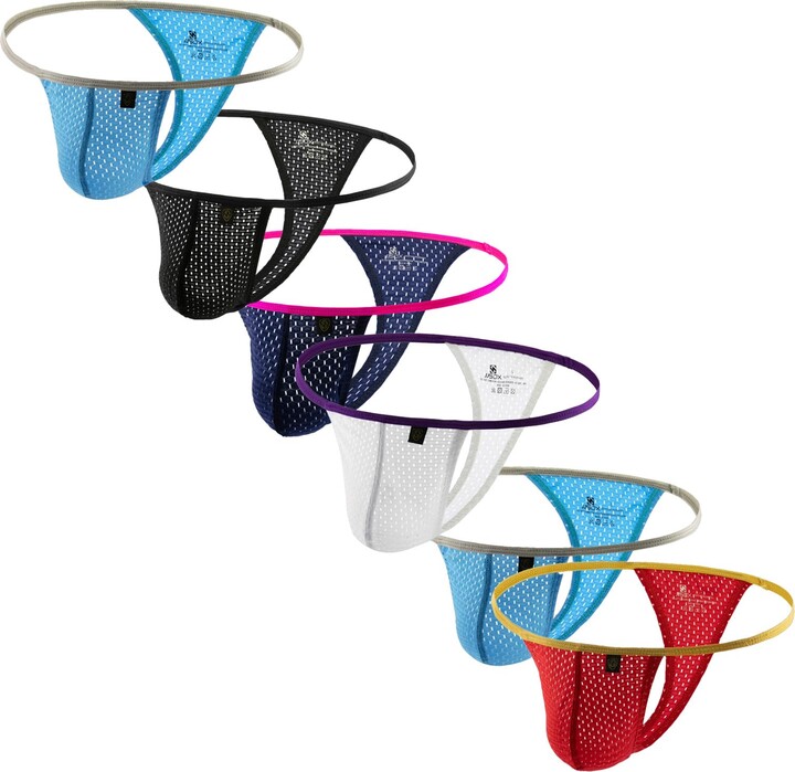 Faringoto Men's Sporty Mesh Single Thong Low Rise Sheer Thongs Pants ...