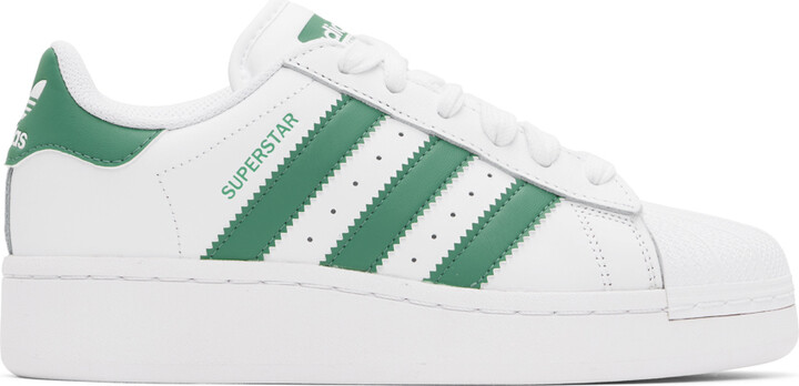 adidas White & Green Superstar XLG Sneakers - ShopStyle