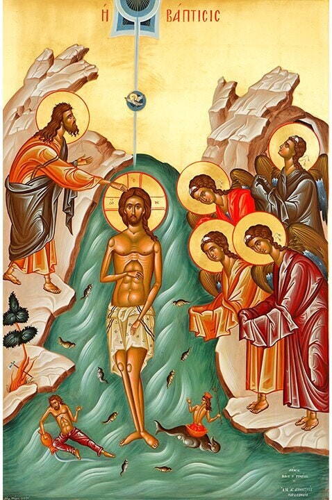 Etsy Theophany Icon, The Baptism Of Jesus Orthodox Christ, Christening ...