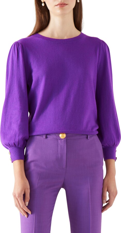 LK Bennett Diana Puff Shoulder Sweater - ShopStyle