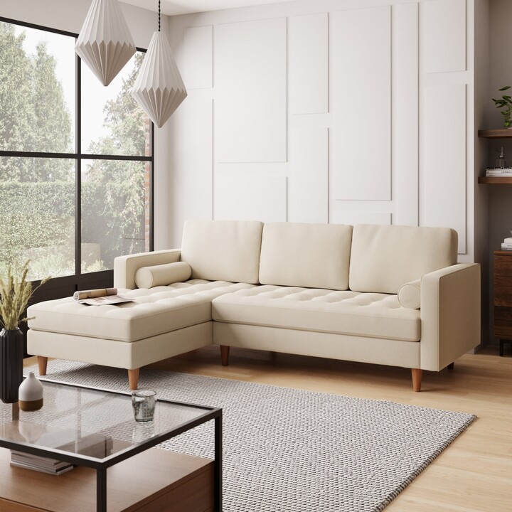 Dunelm Zoe Luna Fabric Corner Chaise Brown - ShopStyle Sofas & Loveseats