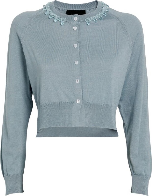 Simone Rocha Beaded Cropped Cardigan - ShopStyle