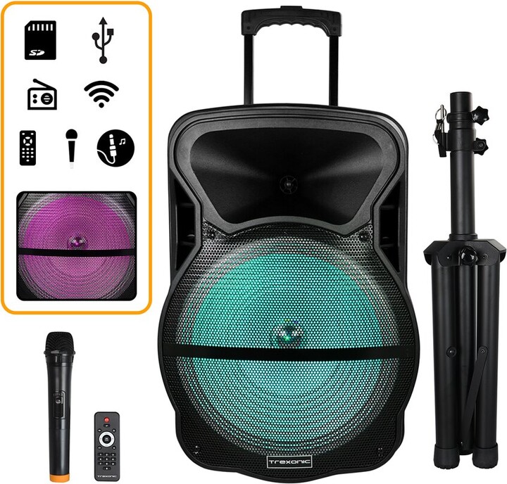 Trexonic Combination 15in Bluetooth Portable Speaker & Tripod Stand ...