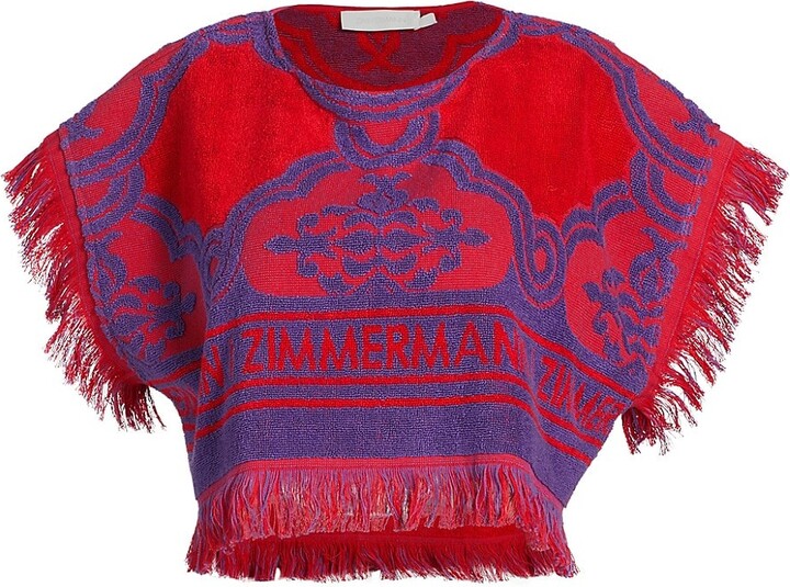 Zimmermann Raie Terry Logo Crop Top - ShopStyle