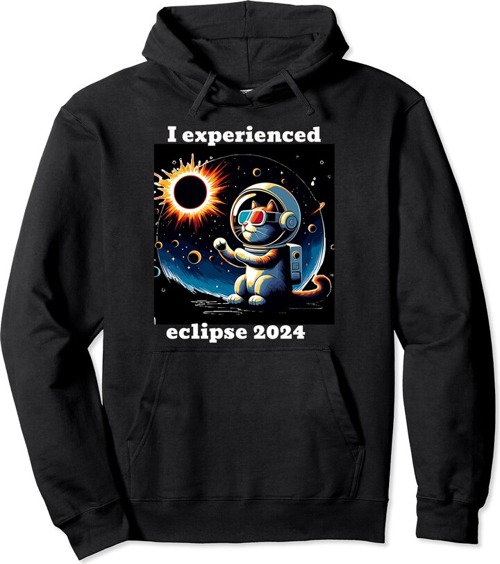 Solar Eclipse Shirt Twice in Lifetime 2024 total solar eclipse 2024 cat light black Pullover ...