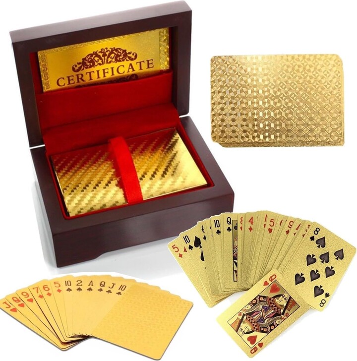 Almineez Gold Plated Playing Card Poker Set / 24 Carat Authentication ...