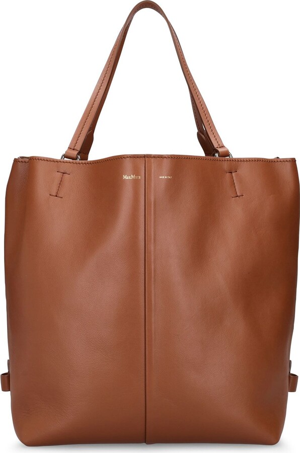 Max Mara Medium Plage leather tote bag - ShopStyle