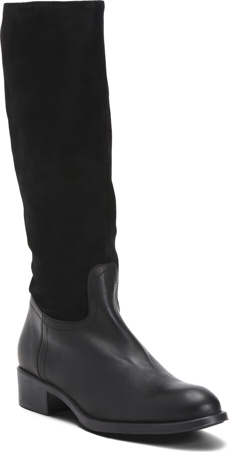 Helene Rouge Made In Spain Leather Split Suede Shaft Boots - ShopStyle