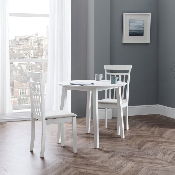 Dunelm Coast Round Drop Leaf Dining Table With 2 Chairs White - ShopStyle