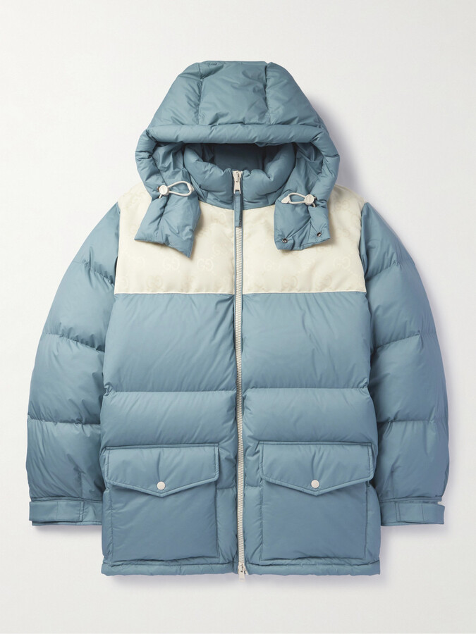 Gucci Monogrammed Canvas-Trimmed Padded Ripstop Hooded Down Jacket ...