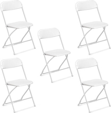 Inbox Zero Hurshel Plastic Stackable Folding Chairs Set of 5 ...