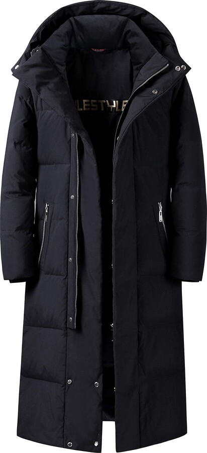 NBNNB Men's Winter Long Parka Thick Warm Heavy Long Down Coat Hooded Parka Jacket Waterproof ...