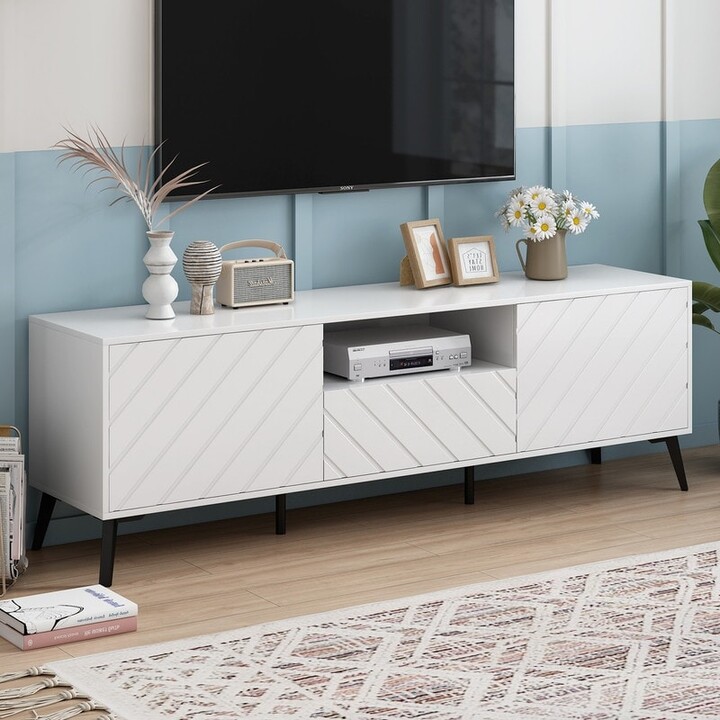 Aoolive Modern TV Stand for 70 Inch TV, Entertainment Center Television ...