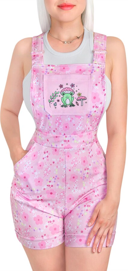 LittleForBig Short Overalls Shortalls - Cottagecore Magic Overalls Pink ...