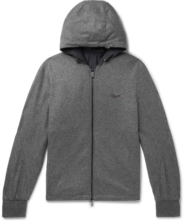 Ermenegildo Zegna Reversible Cashmere-Jersey And Shell Hooded Jacket ...