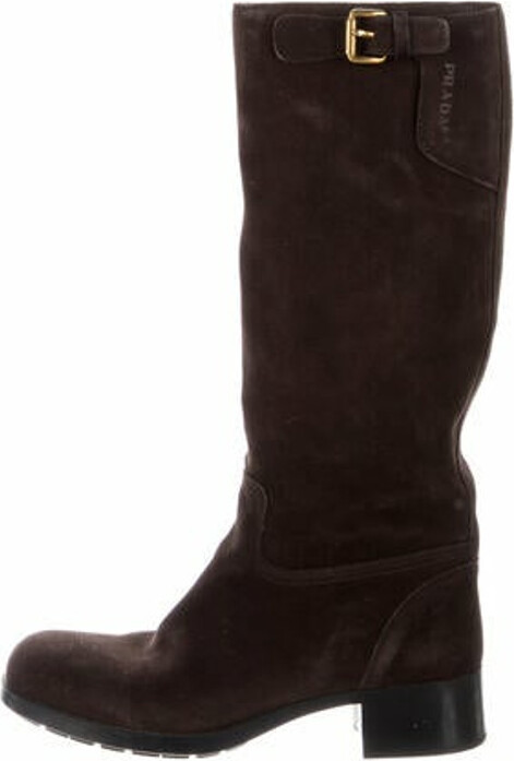 Prada Linea Rossa Leather Riding Boots - ShopStyle