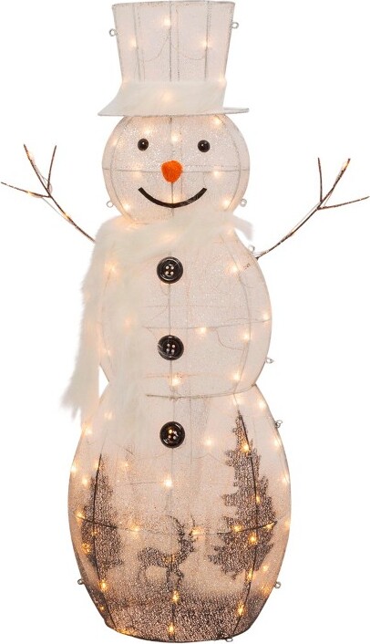 GIL 48-Inch Tall, Electric-Operated, LED Lighted White Snowman with ...