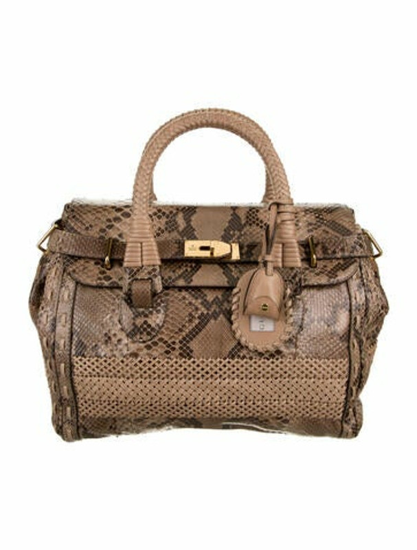 Gucci Limited Edition Python Lock Top Handle Brown - ShopStyle Tote Bags