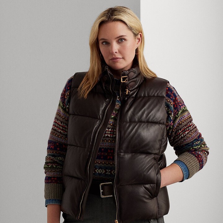 Lauren Woman Ralph Lauren Quilted Lambskin Puffer Vest - ShopStyle
