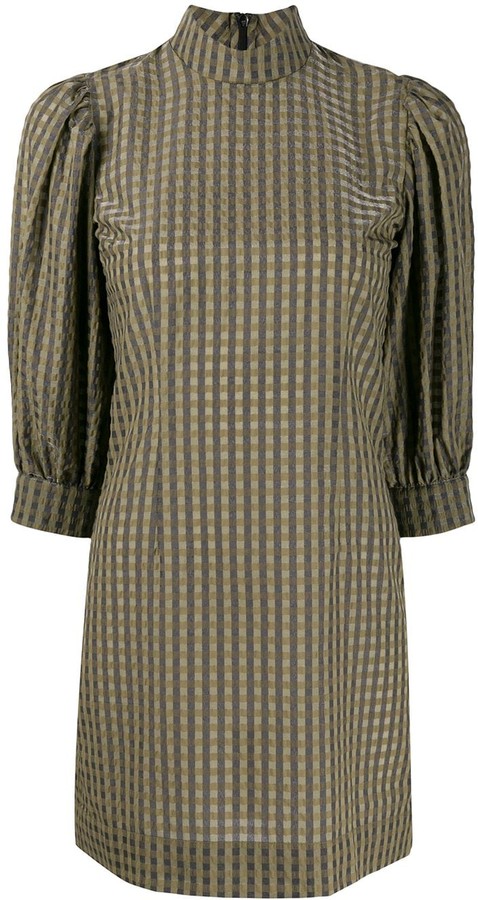 Ganni Check Print Dress - ShopStyle