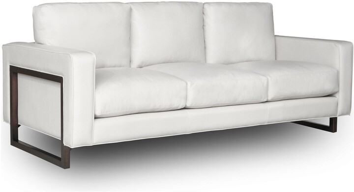 Penelope Italian Full Grain Leather 84-inch Sofa, Ivory - ShopStyle