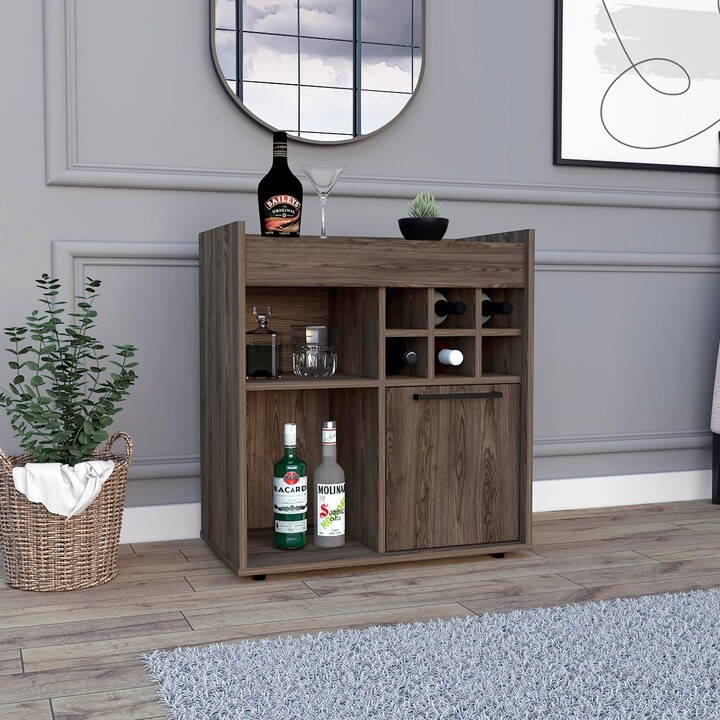 unbrand 1-Door Bar Cabinet with 2 Shelves and 6 Cubbies - ShopStyle