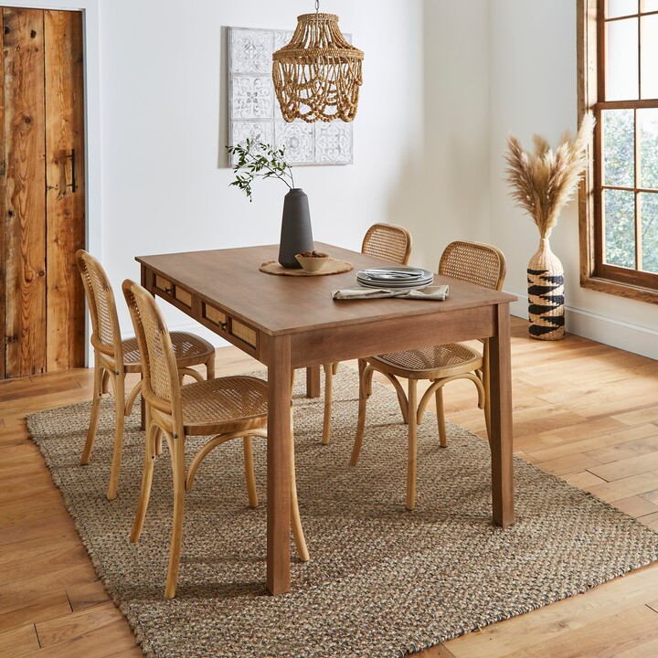 Dunelm Indi Mango Wood Dining Table With Tulle Chairs Natural - ShopStyle