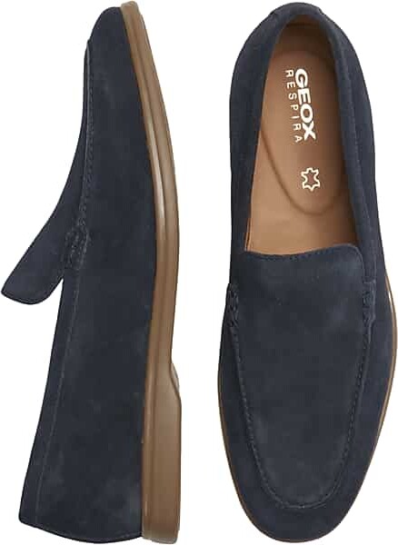 Geox Men's Venzone Moc Toe Suede Loafers Navy - ShopStyle Lace-up Shoes