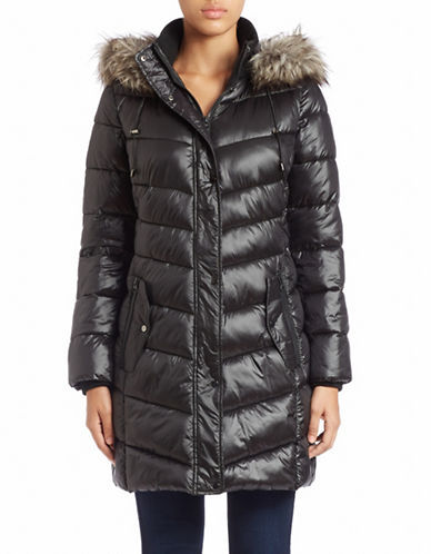 Bernardo Faux Fur-Trimmed Puffer Coat - ShopStyle